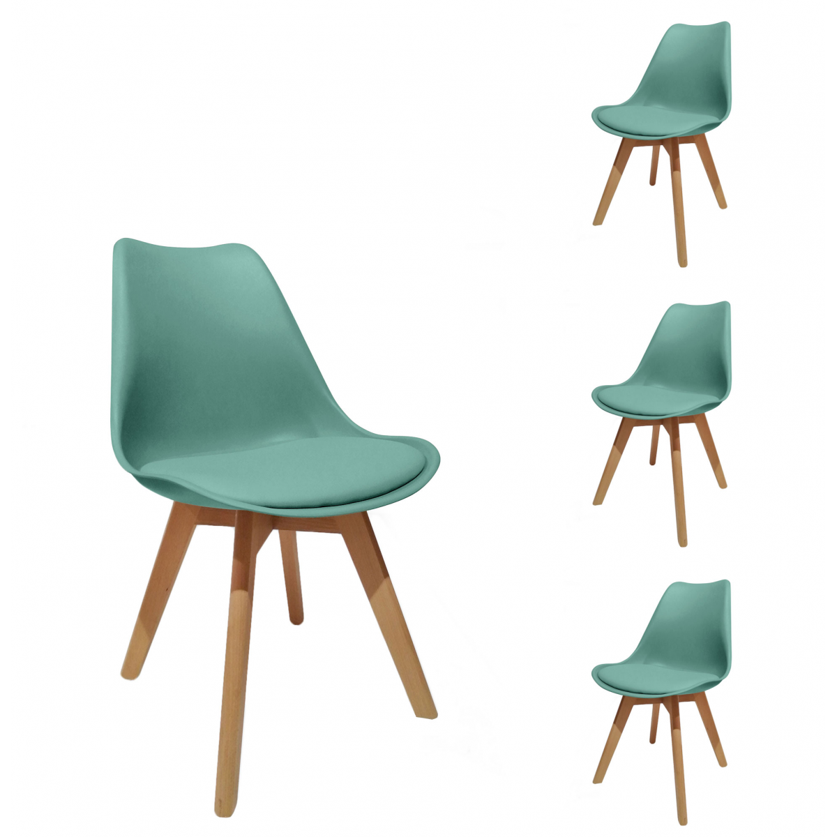 Scandinave nordic scandinavian style chair mint green solid beech wood ...