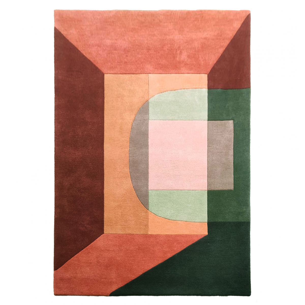 Geometric Wool Area Rug Window Multicolor - Superdecor