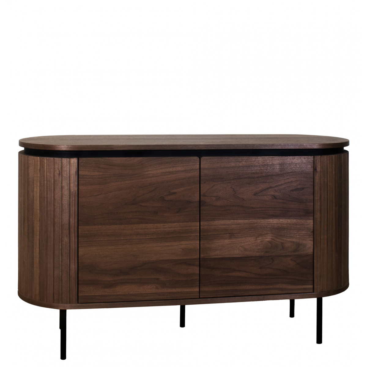 2-Door Walnut Wood Sideboard Pegasus Dark Brown - Superdecor