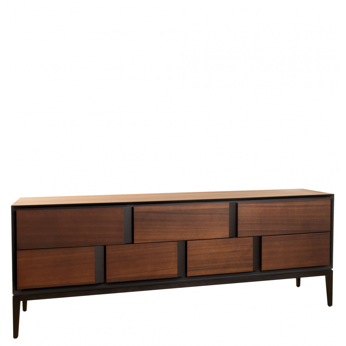 7 Drawers Sideboard in Ash Wood Argo Brown - Superdecor