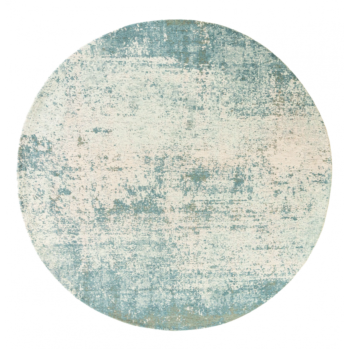 Round Abstract Area Rug Moon Chenille 9656 Blue - Superdecor