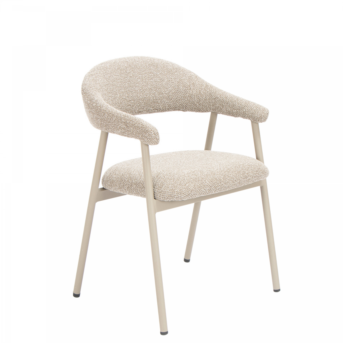 Euron chair taupe fabric and metal frame in matching color - Superdecor
